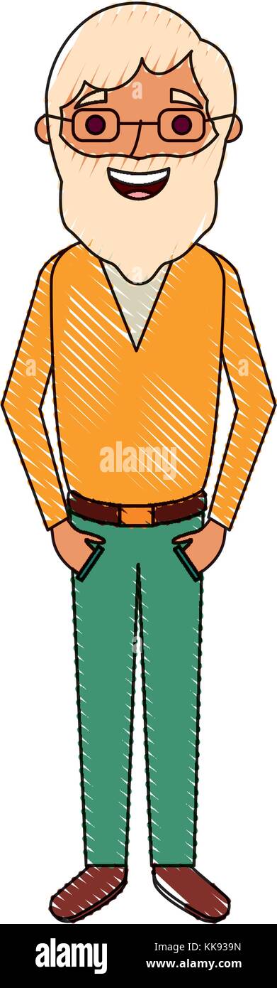 old man grandfather character standing Stock Vector Image & Art - Alamy