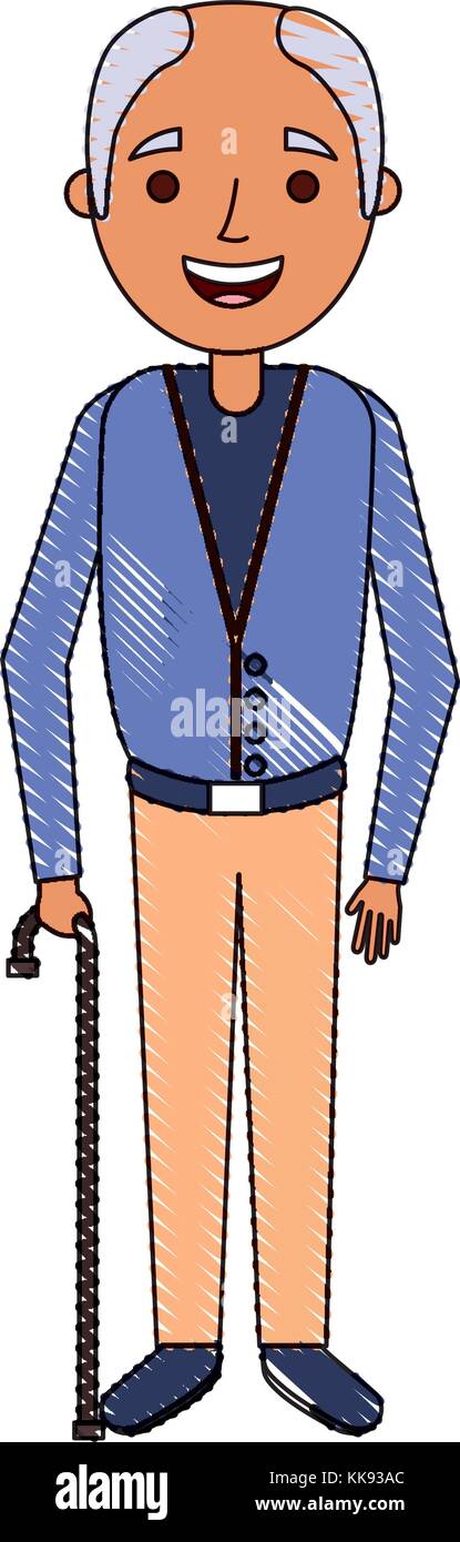 old man grandfather character standing Stock Vector Image & Art - Alamy