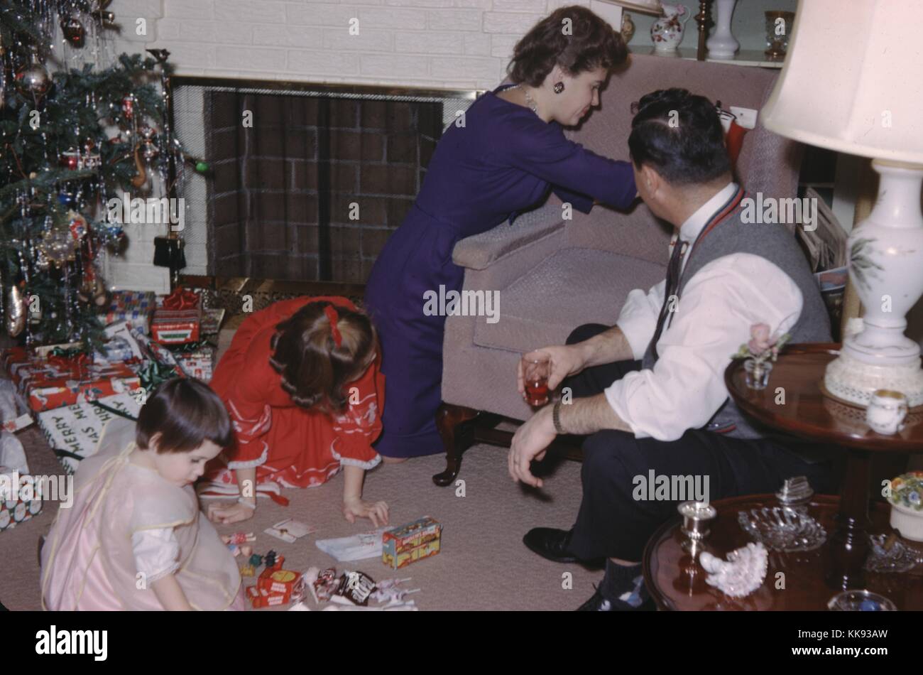 Vernacular snapshot image of family, 1963 Stock Photo - Alamy
