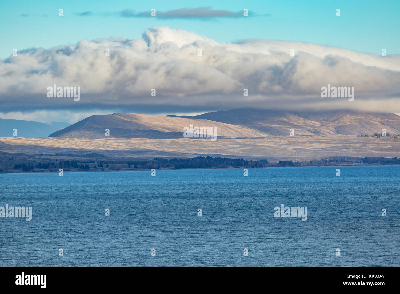 beautiful color of lake pukaki in aoraki - mt.cook national park ...