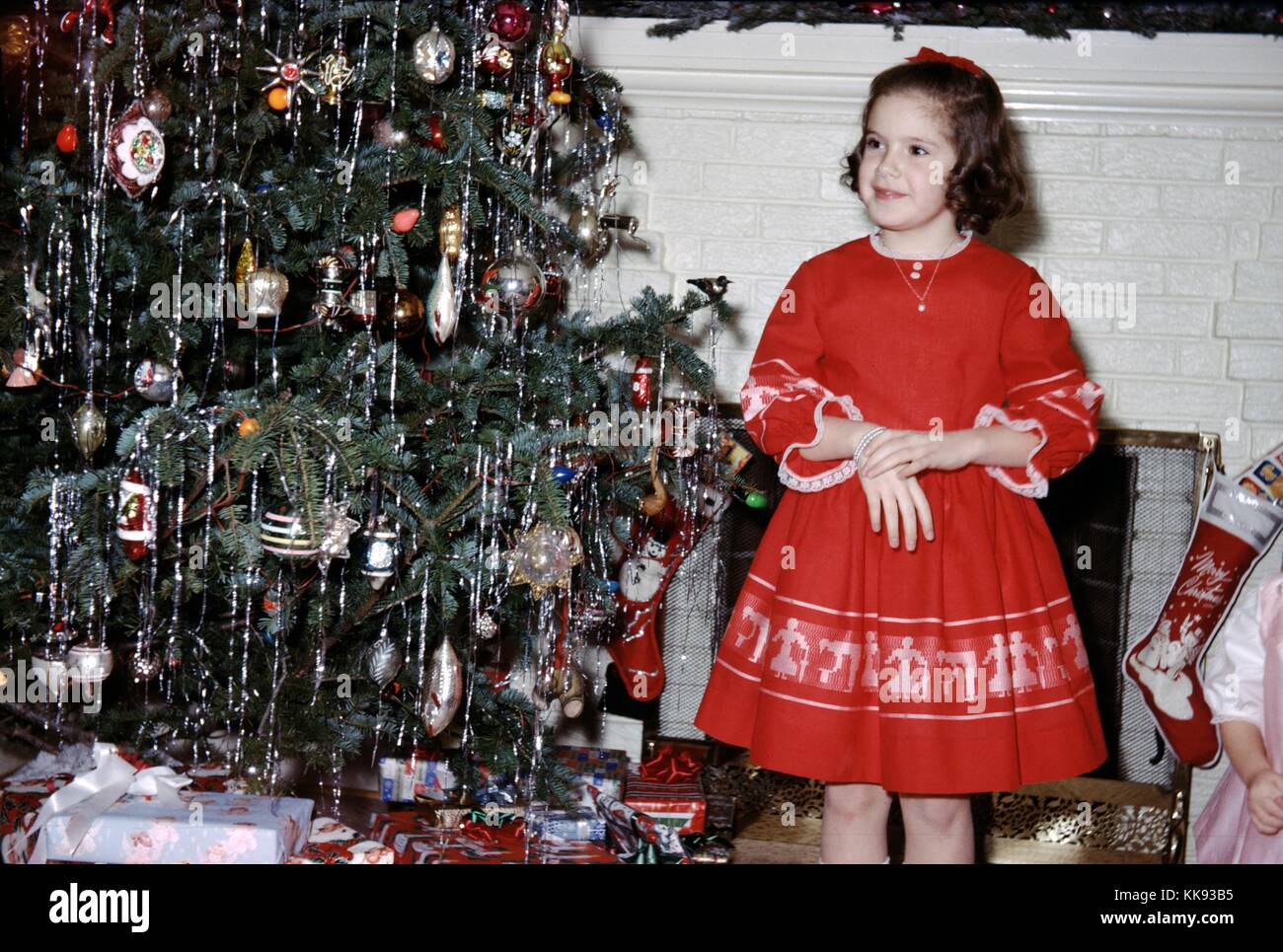 Vernacular snapshot image of girl and party, 1963 Stock Photo - Alamy
