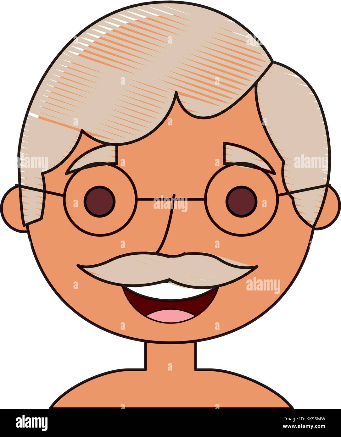 the face old man profile avatar of the grandfather Stock Vector Image ...