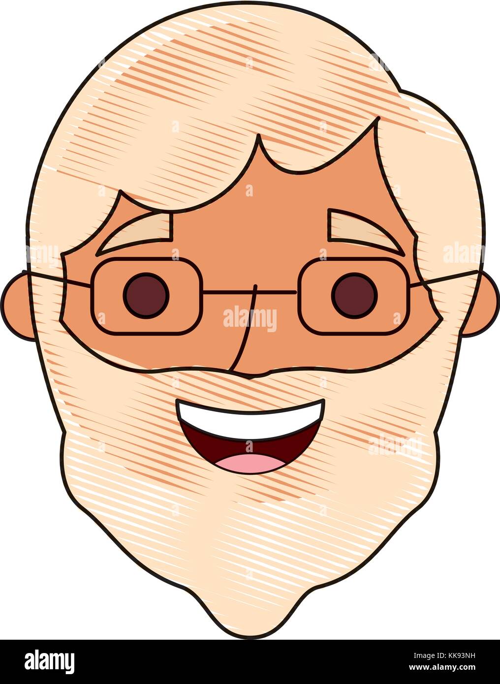 the face old man profile avatar of the grandfather Stock Vector Image ...