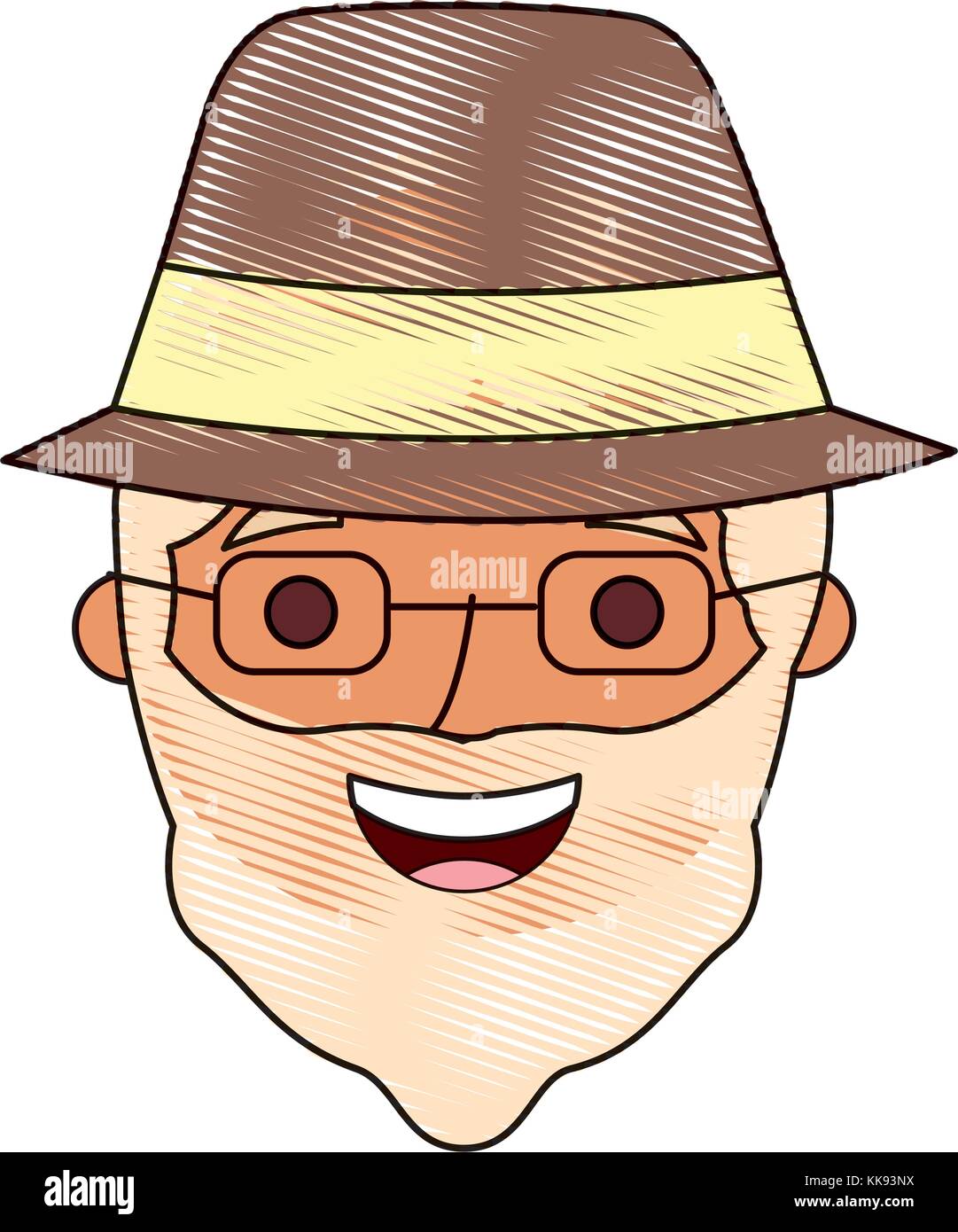 the face old man profile avatar of the grandfather Stock Vector Image ...