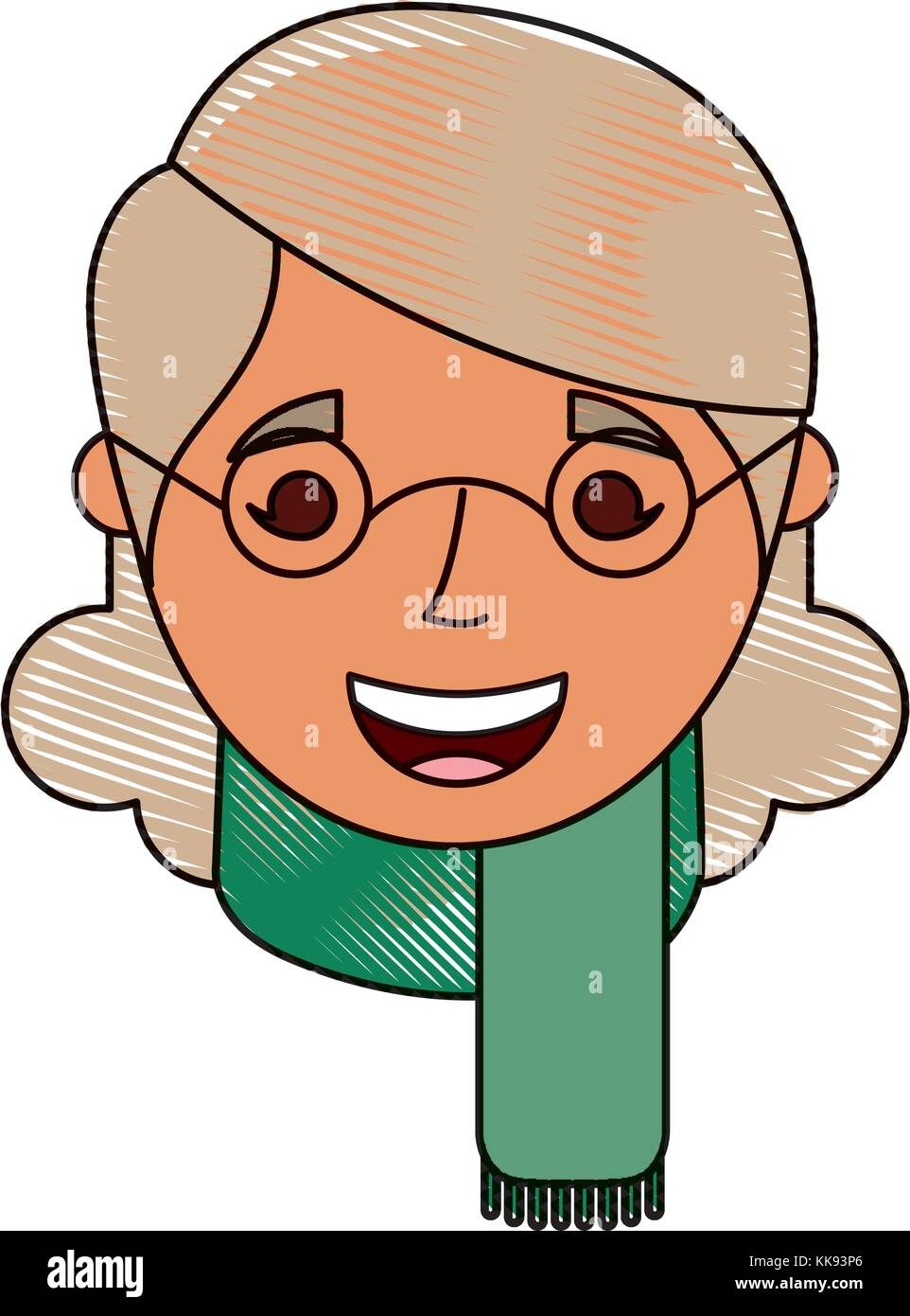 Old woman smiling face Stock Vector Images - Alamy