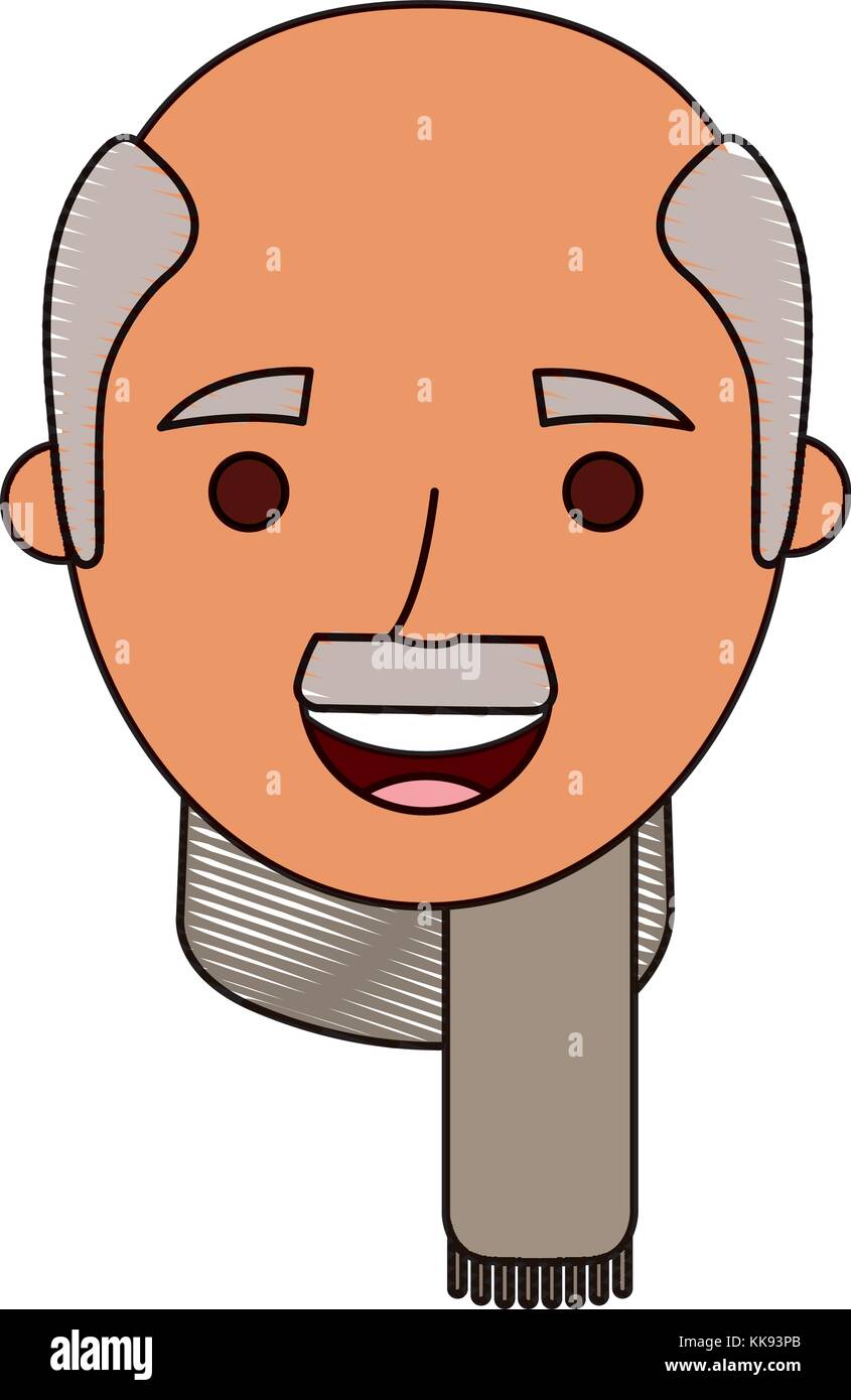 the face old man profile avatar of the grandfather Stock Vector Image ...