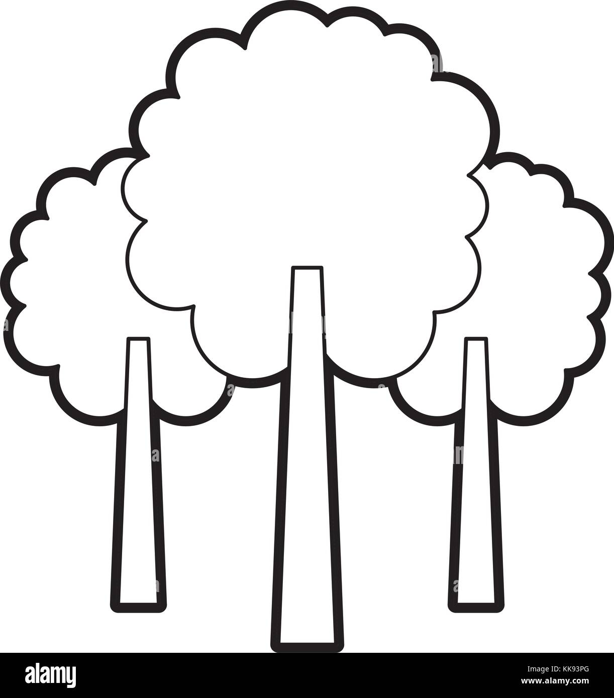 three tree foliage forest park natural Stock Vector Image & Art - Alamy