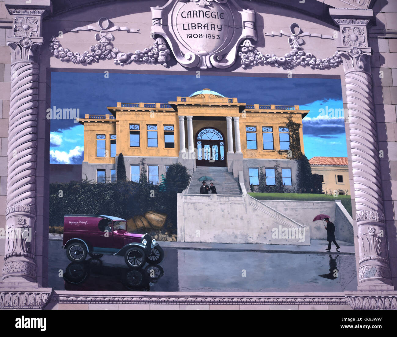 Old historical mural on the Montaque-McHugh building in downtown ...