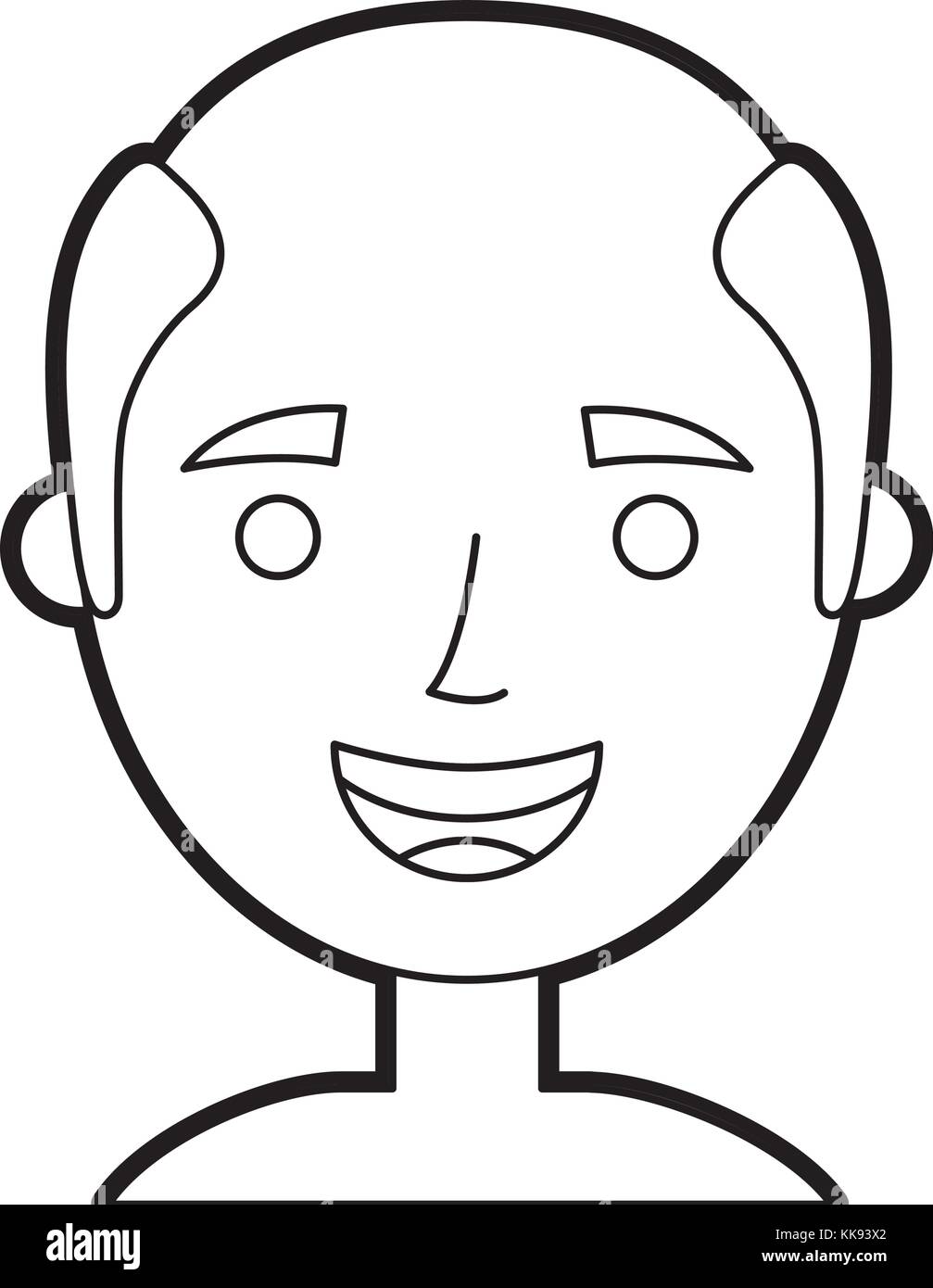 the face old man profile avatar of the grandfather Stock Vector Image ...