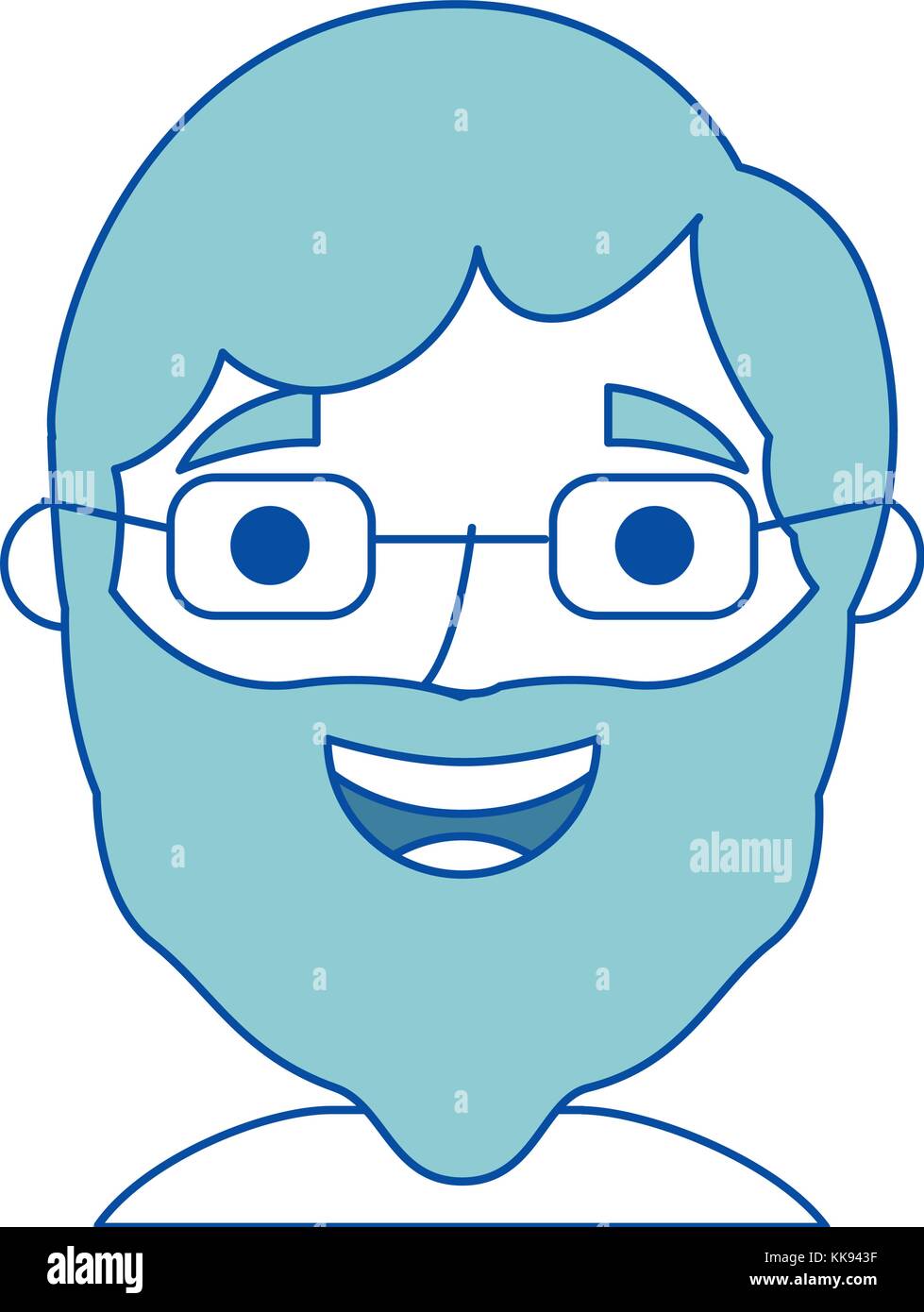 the face old man profile avatar of the grandfather Stock Vector Image ...