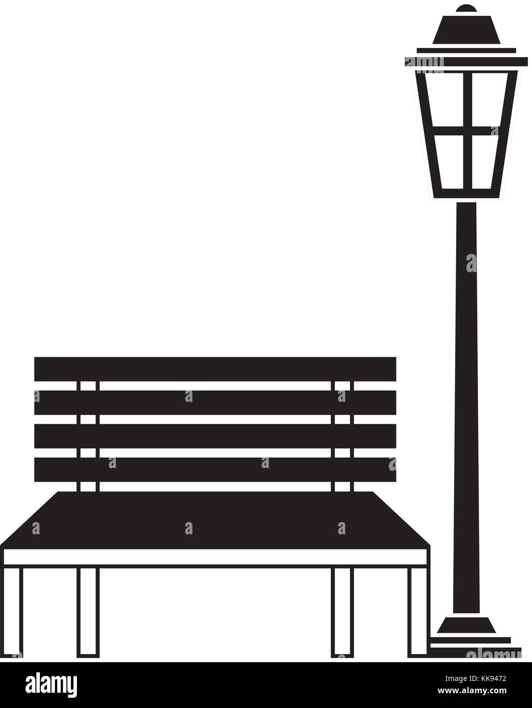 bench and lamp park decoration elements Stock Vector Image & Art - Alamy