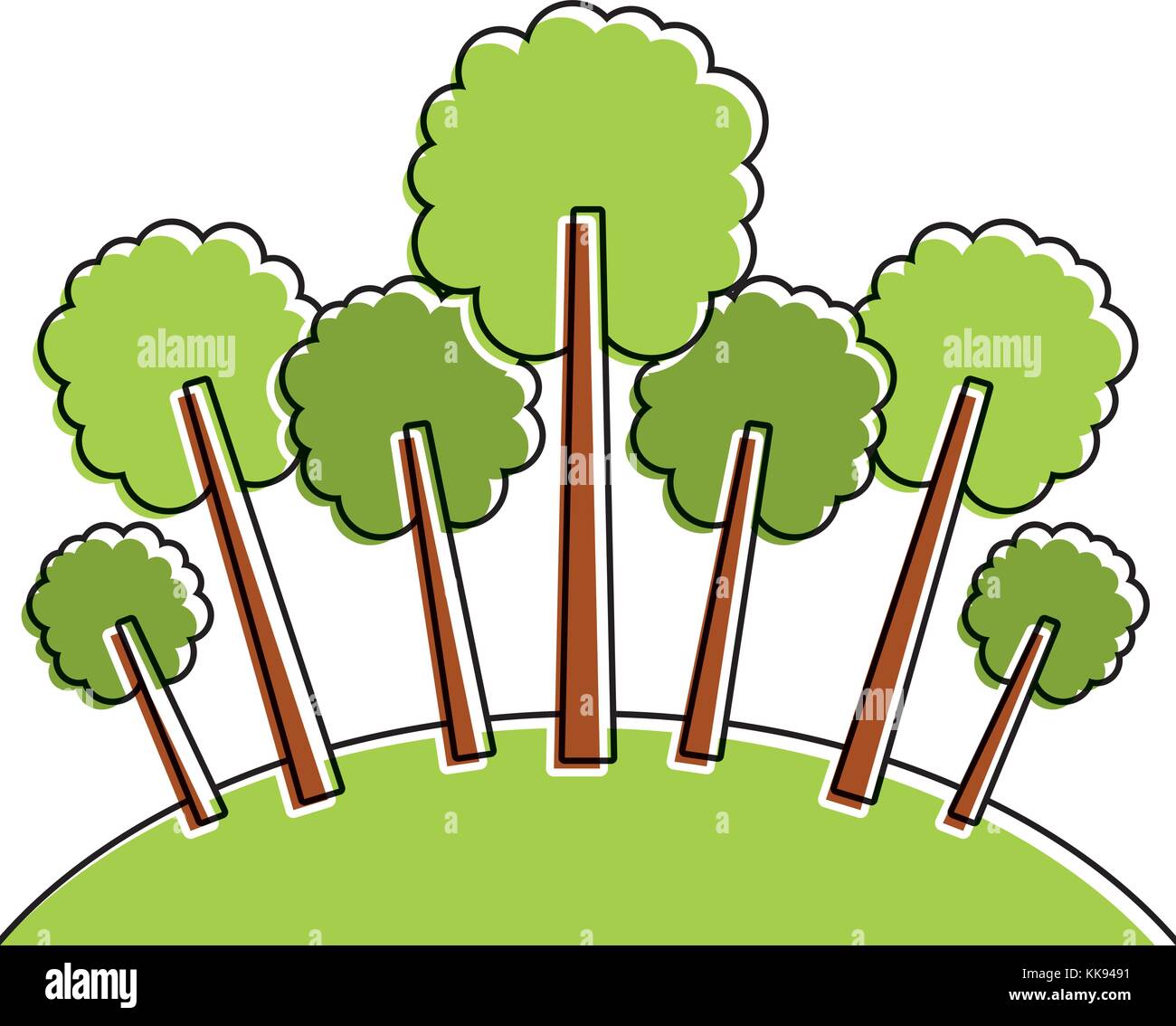 natural trees forest garden park landscape ecology Stock Vector Image ...