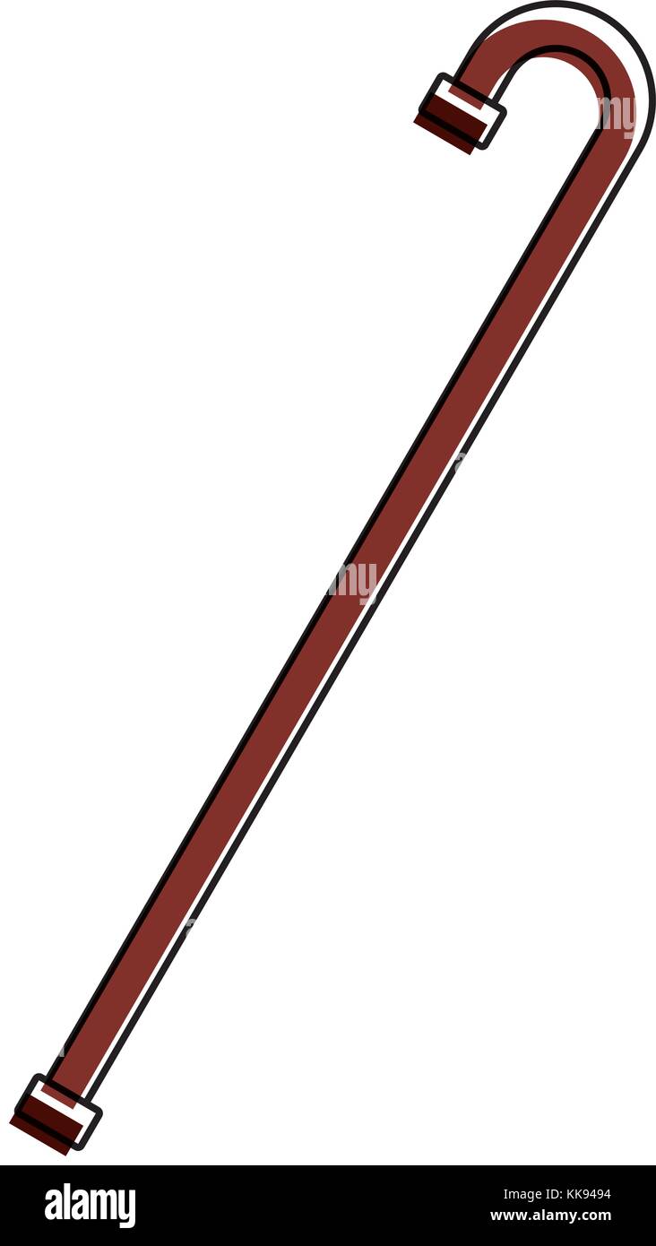 wooden cane stick help walk object Stock Vector Image & Art - Alamy