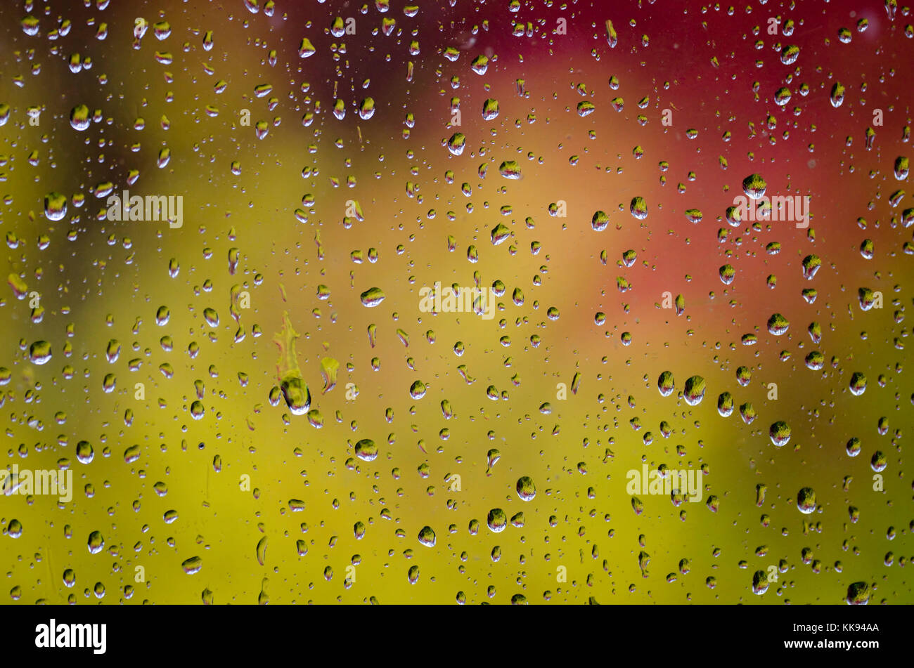 Raindrops On A Window Pane Stock Photo - Alamy