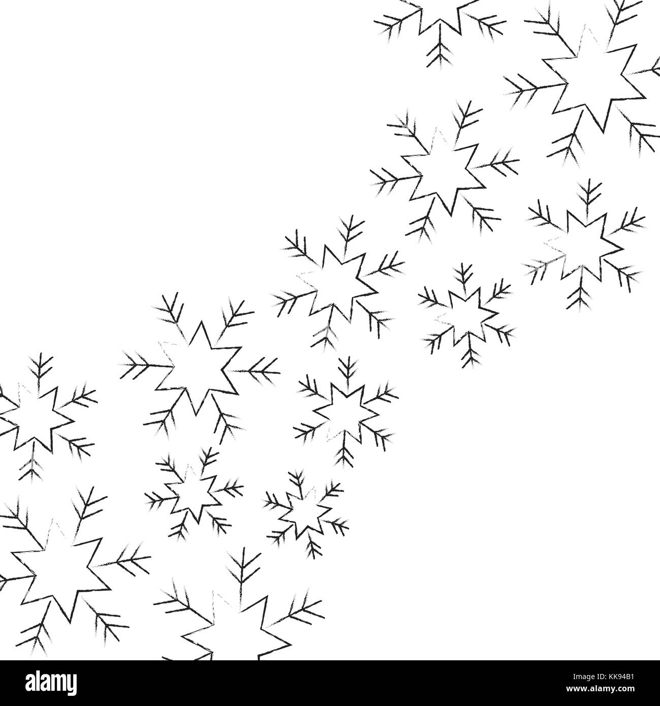 Christmas greeting card falling snow Black and White Stock Photos ...