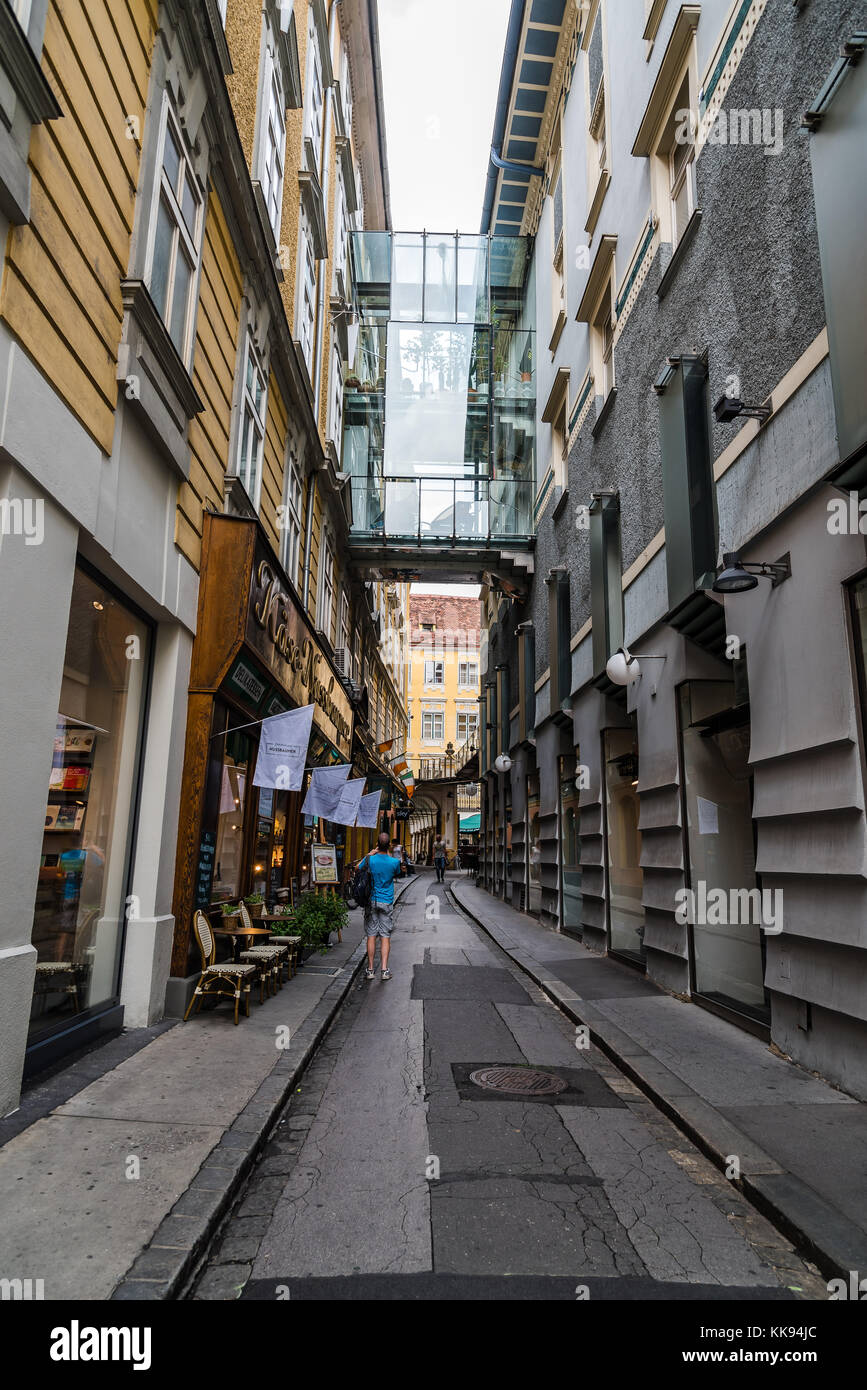 Street in historical city center of Graz Stock Photo - Alamy
