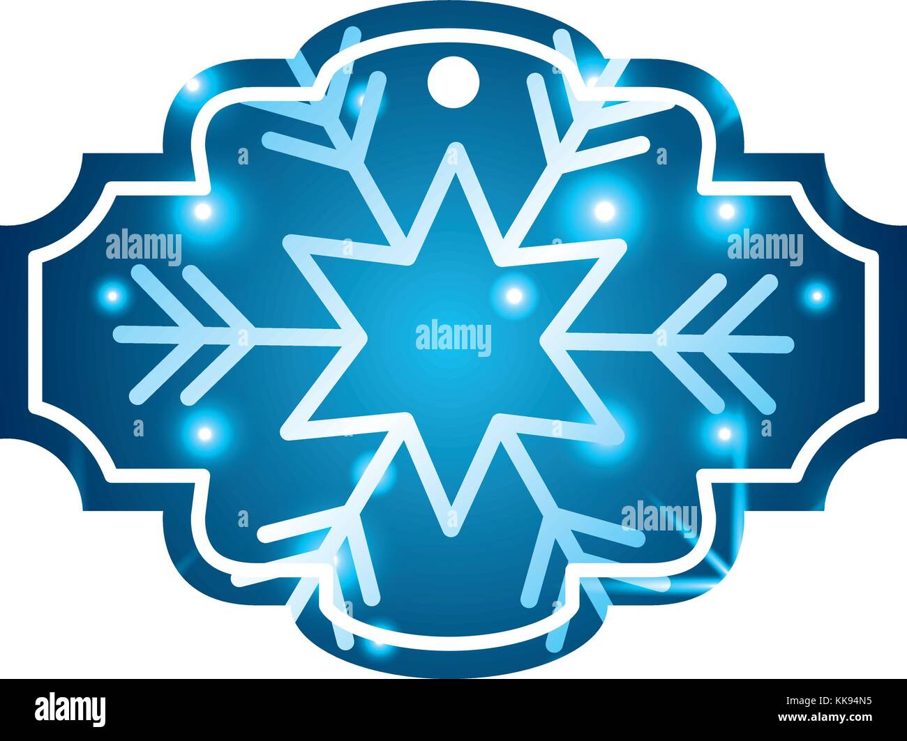 decorative christmas label bright snowflake seasonal design Stock ...