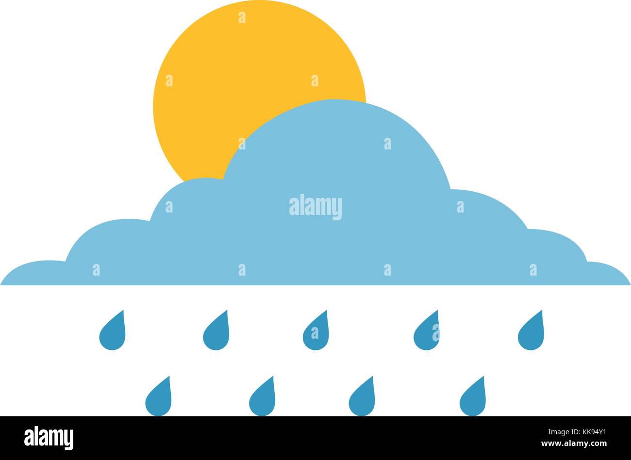 cloud sun and drops rain weather sky Stock Vector Image & Art - Alamy