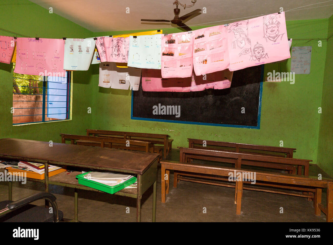 Classroom in public school. Typical scene in a rural or small town ...