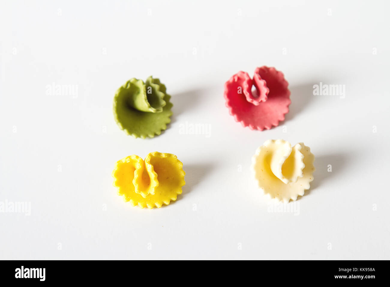 Multicolored Italian pasta. Delicious dinner for children. Pasta the ...