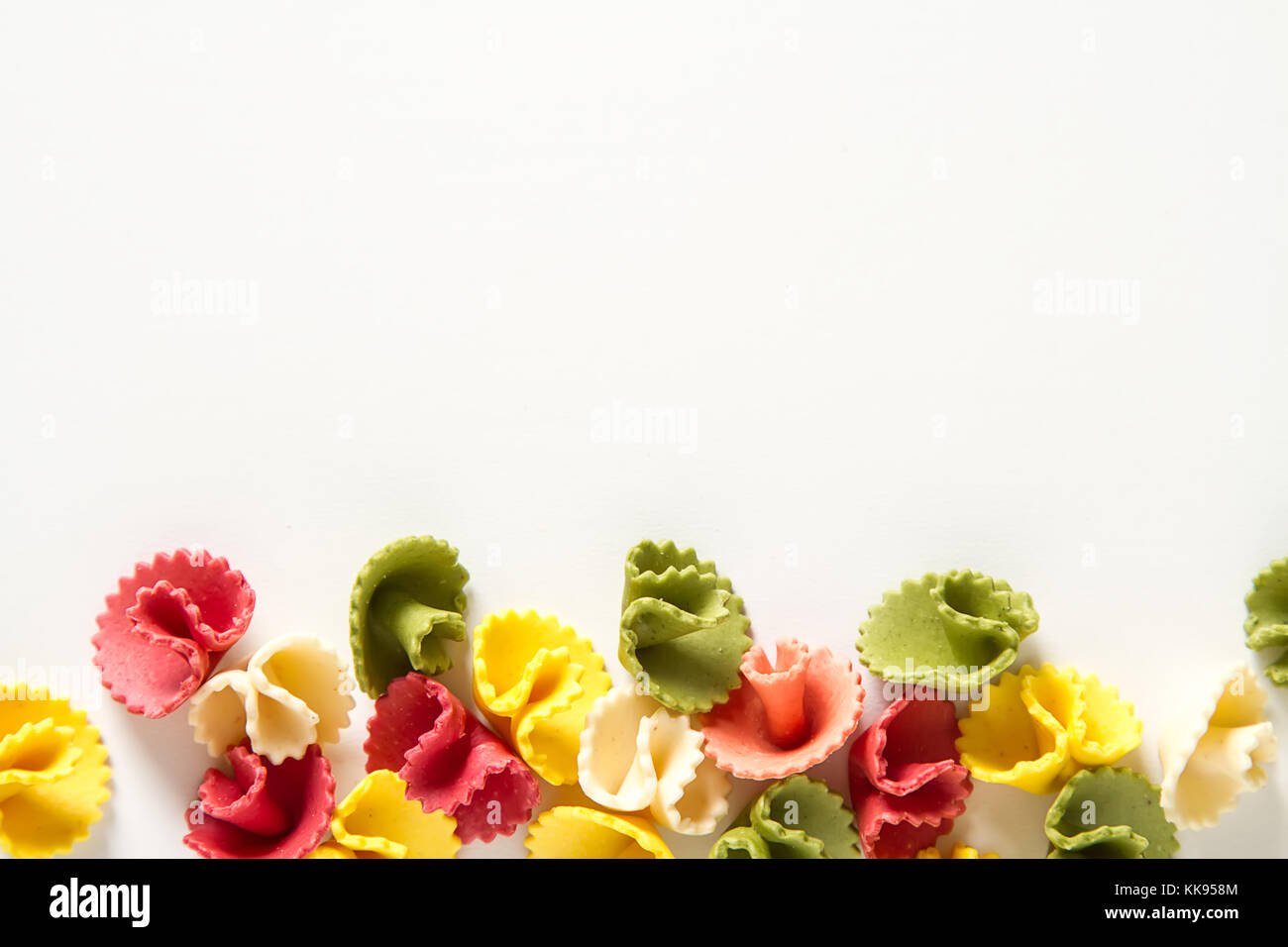 Multicolored Italian pasta. Delicious dinner for children. Pasta the ...