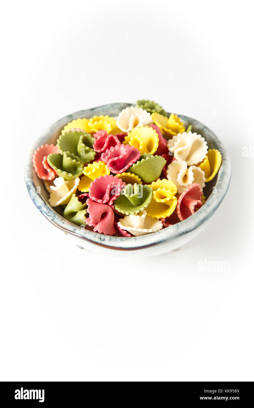 Multicolored Italian pasta. Delicious dinner for children. Pasta the ...