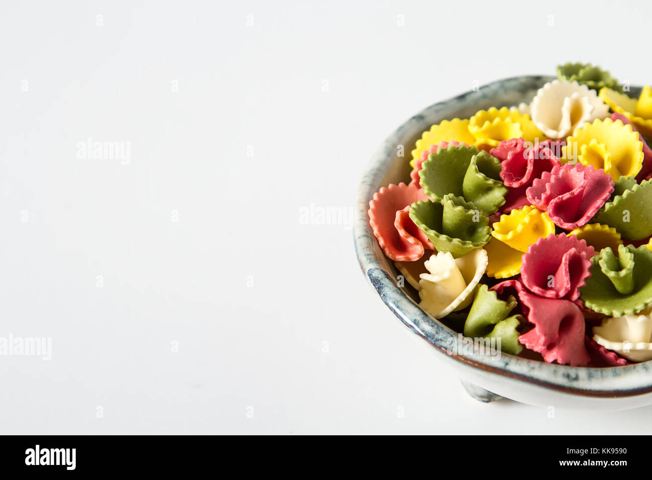 Multicolored Italian pasta. Delicious dinner for children. Pasta the ...