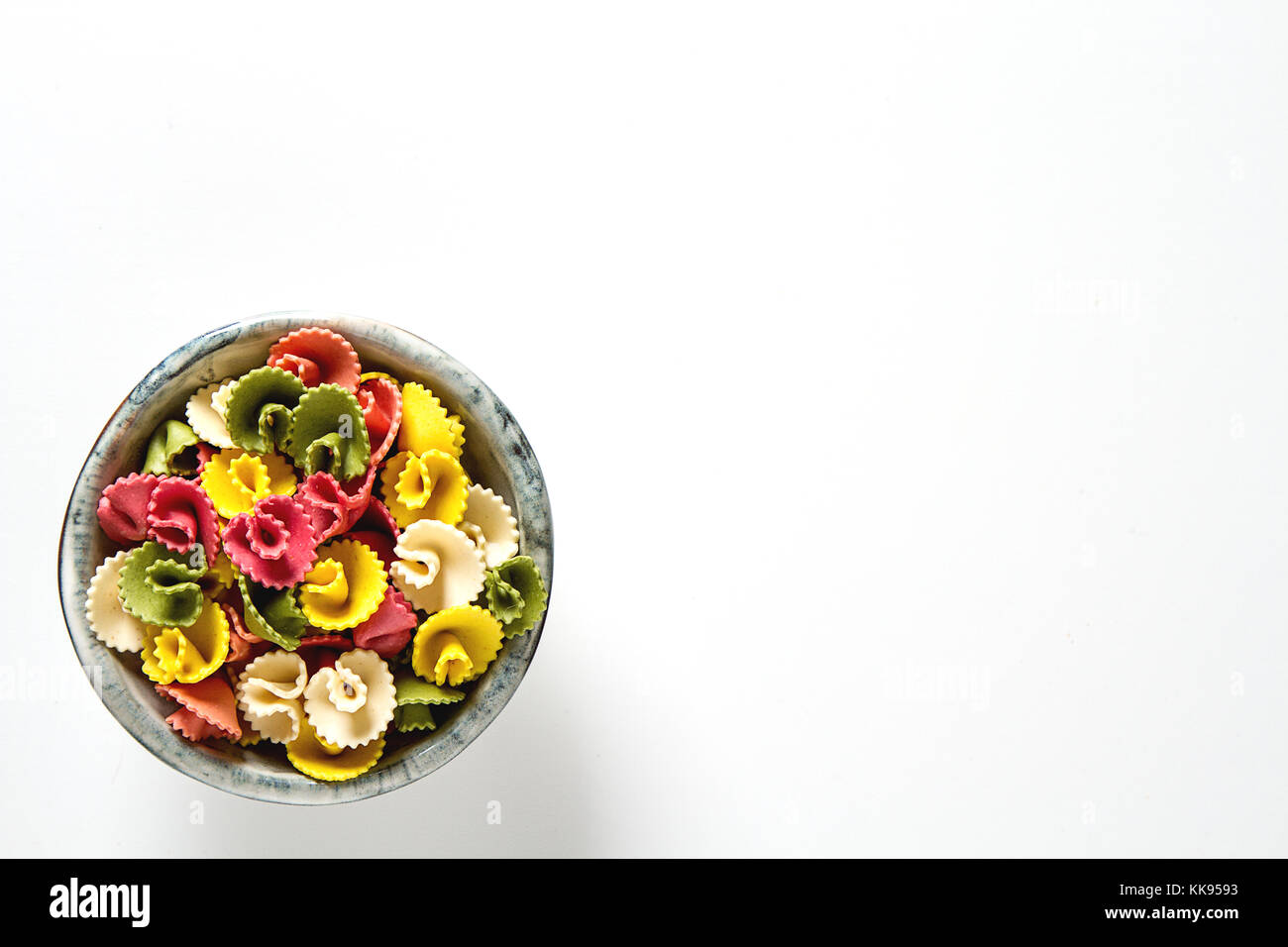 Multicolored Italian pasta. Delicious dinner for children. Pasta the ...