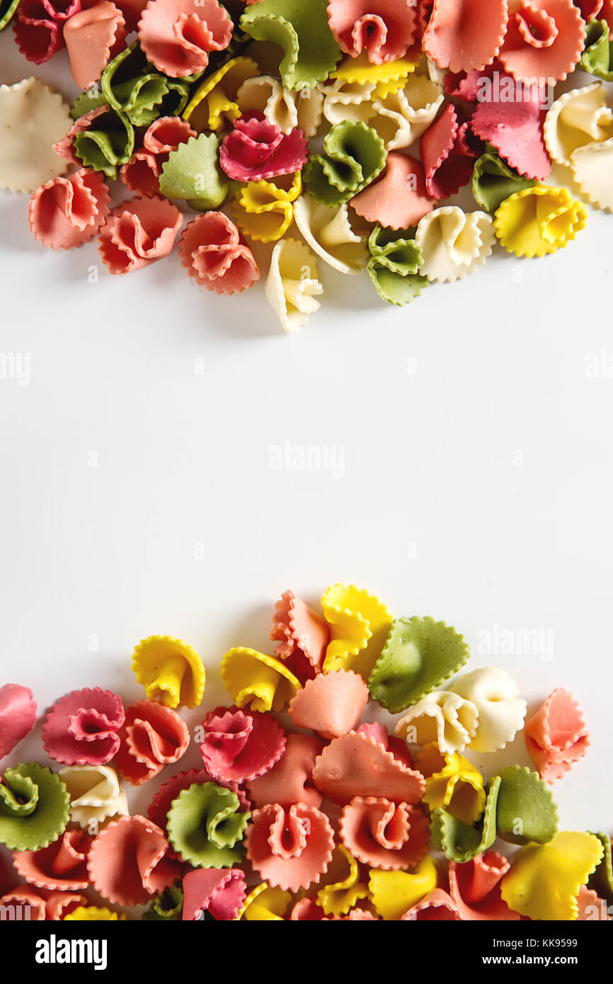 Multicolored Italian pasta. Delicious dinner for children. Pasta the ...