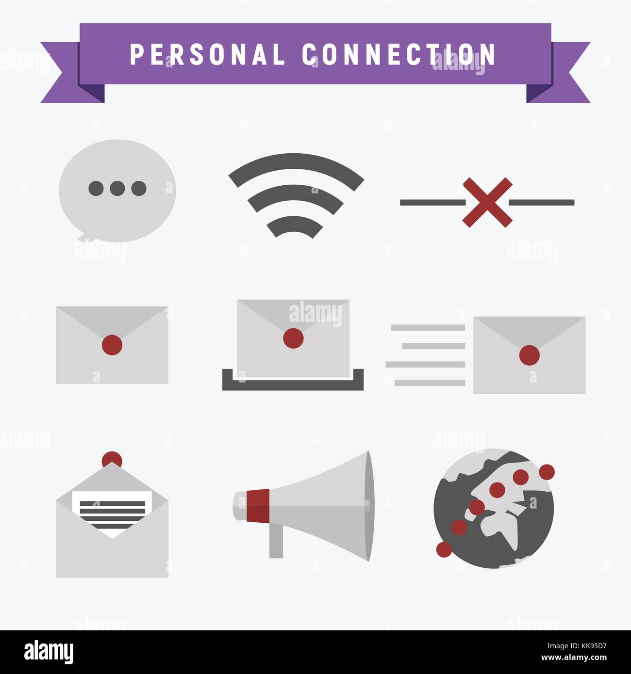 Personal Connection Icon Set Vector Graphic Illustration Design Stock ...