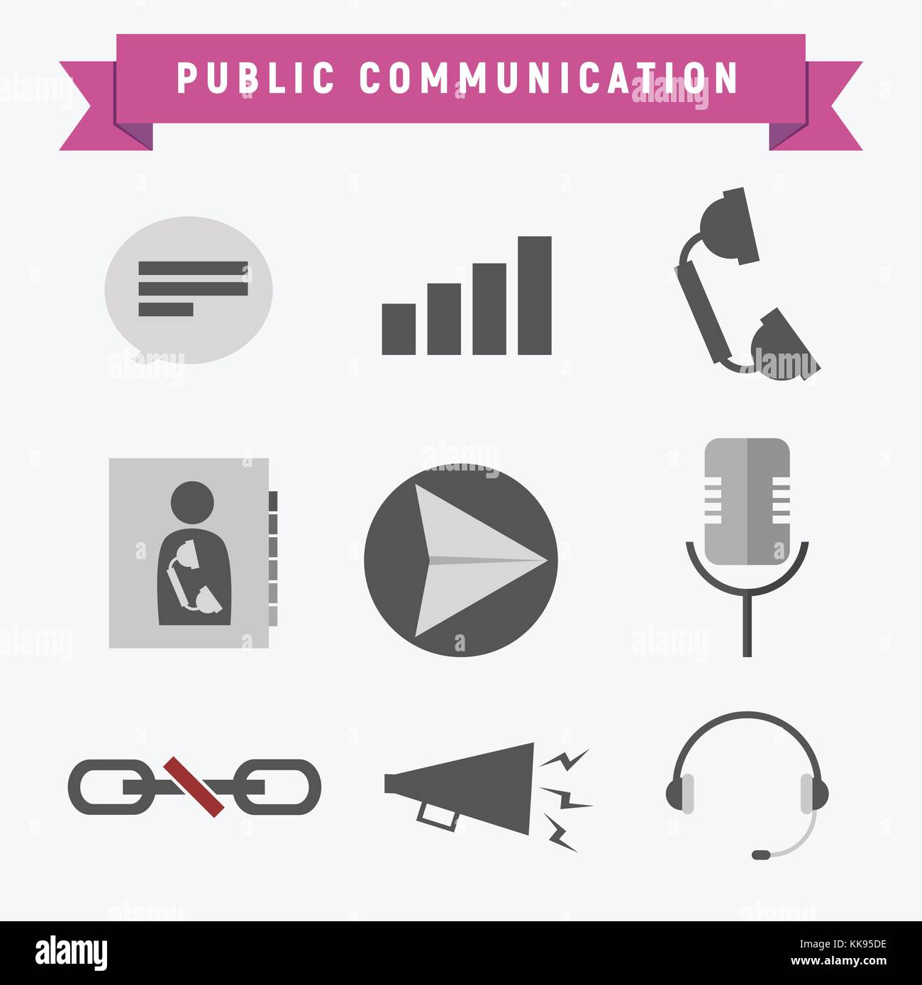 Public Communication Icon Set Vector Graphic Illustration Design Stock ...
