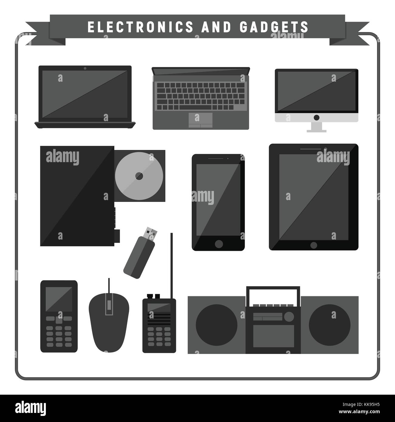 Electronic and Gadgets Pack Vector Graphic Illustration Design Stock ...
