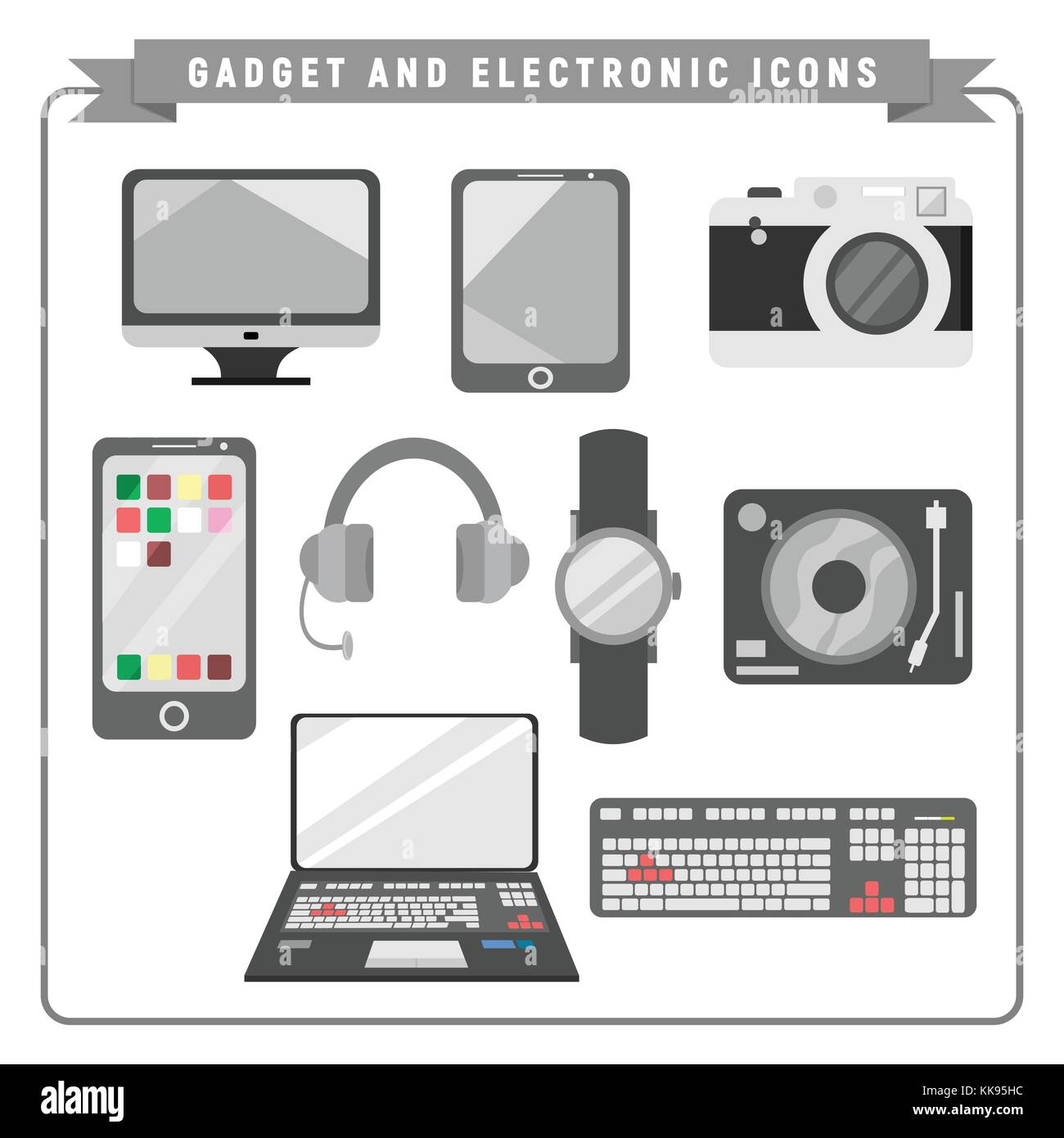 Gadget and Electronic Vector Graphic Illustration Design Collection ...
