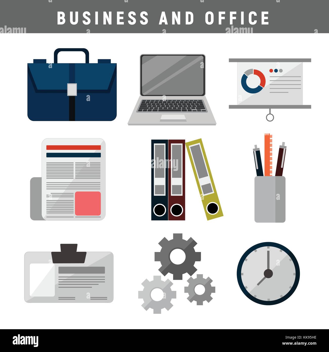 Business and Office Vector Icons Vector Graphic Illustration Design ...
