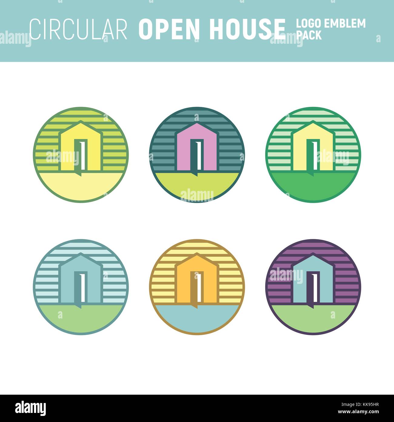 Circular Open House Logo Emblem Vector Graphic Illustration Stock ...