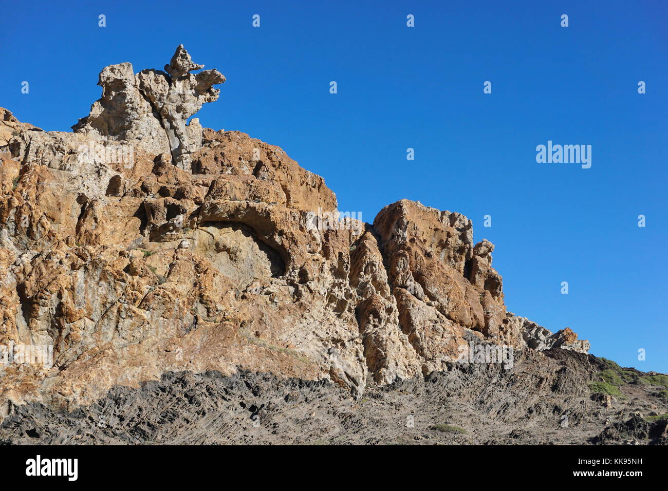 Strange rock formation in Cap de Creus natural park, Spain, Costa Brava ...