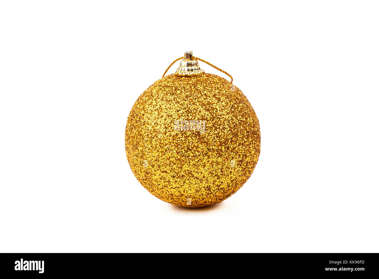 Gold glitter Christmas ball Stock Photo - Alamy