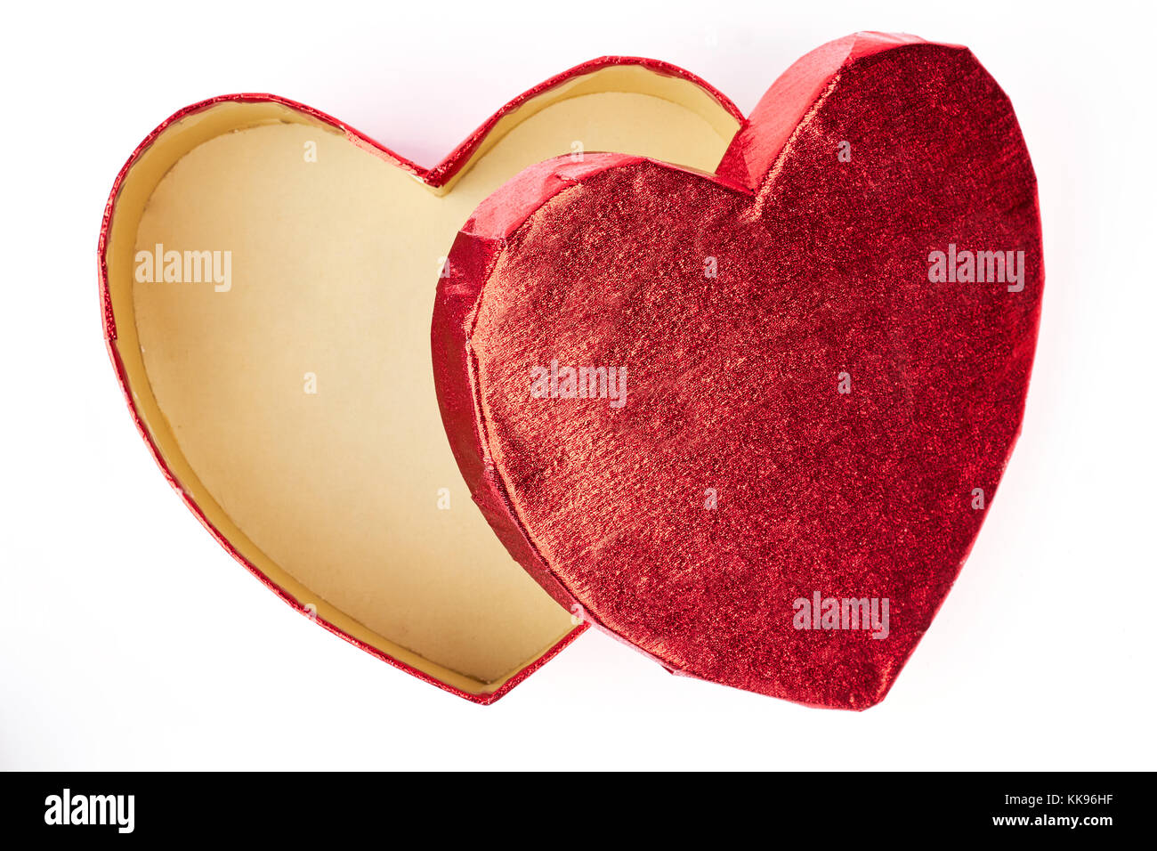 Open empty heart-shaped gift box Stock Photo - Alamy
