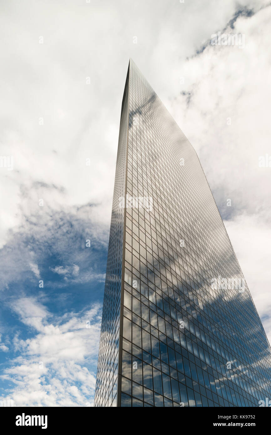 Dentsu Building with clouds, Shiodome, Tokyo, Japan Stock Photo - Alamy