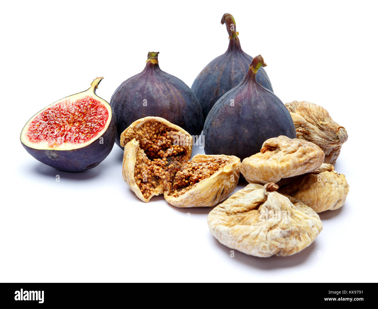 Fresh and dried Fig isolated on white background. Clipping path Stock ...