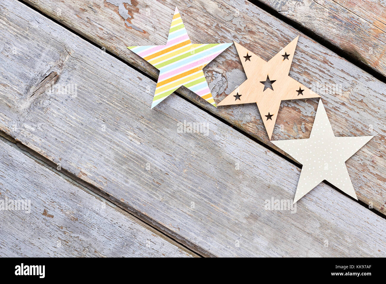 Paper and wooden handmade stars Stock Photo - Alamy