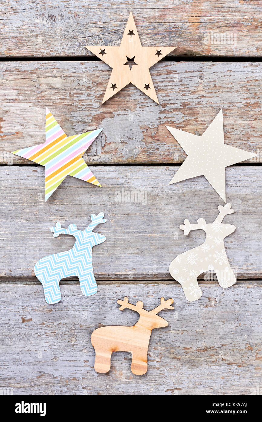 Cut out Christmas decorative paper figures Stock Photo - Alamy