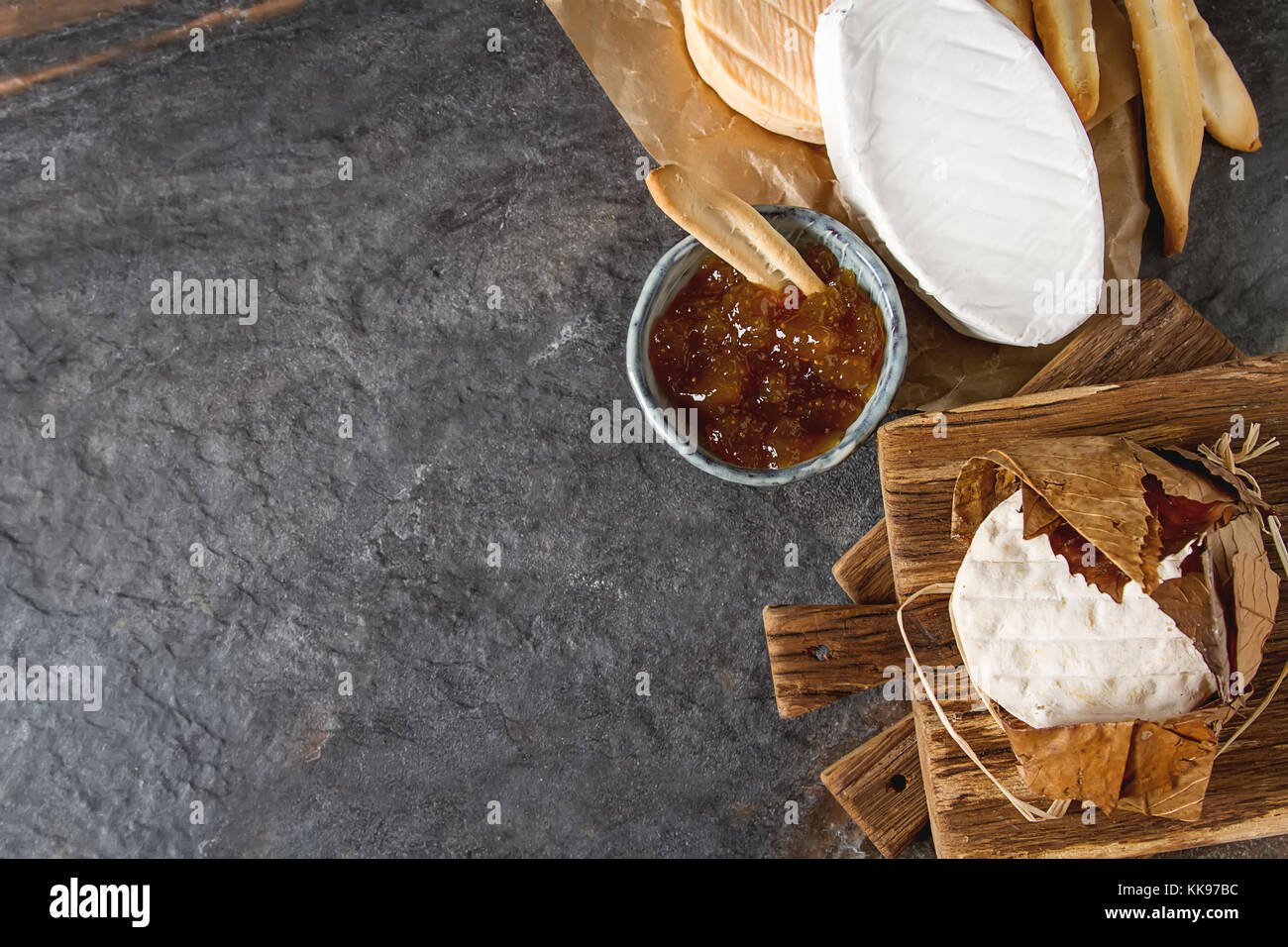 French national food. Cheese with mold. A delicious appetizer for wine ...