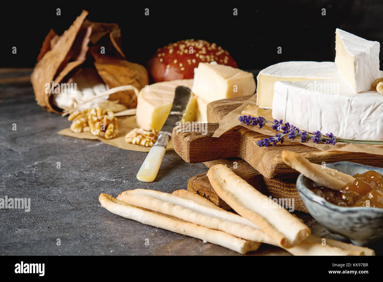 French national food. Cheese with mold. A delicious appetizer for wine ...