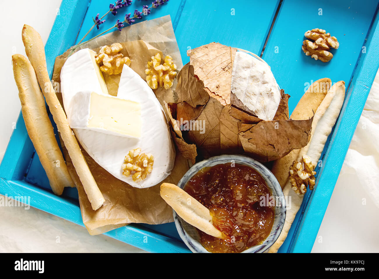 French national food. Cheese with mold. A delicious appetizer for wine ...