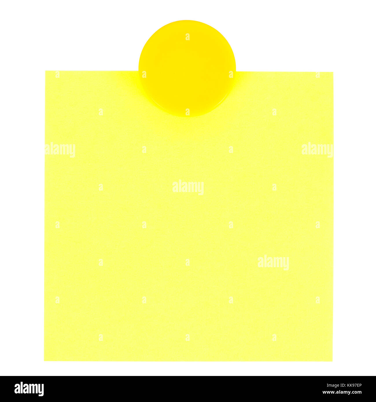 Adhesive note and magnet button on whiteboard Stock Photo - Alamy