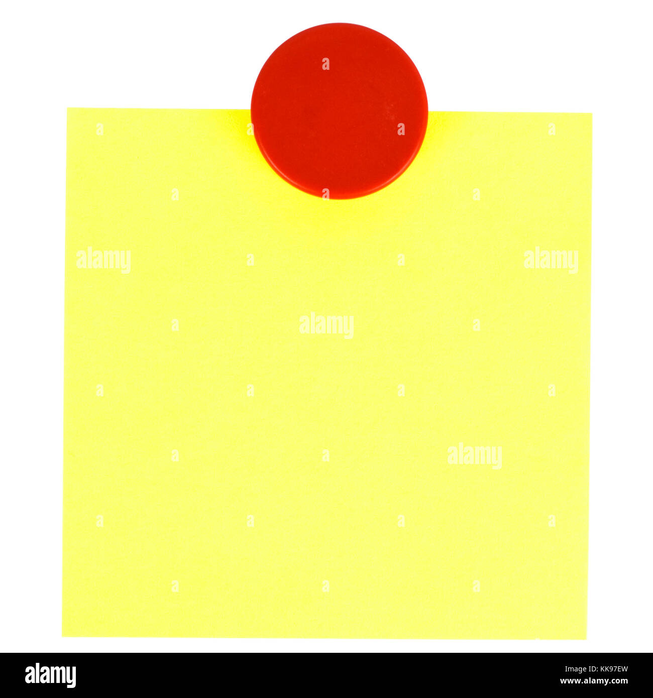 Adhesive note and magnet button on whiteboard Stock Photo - Alamy