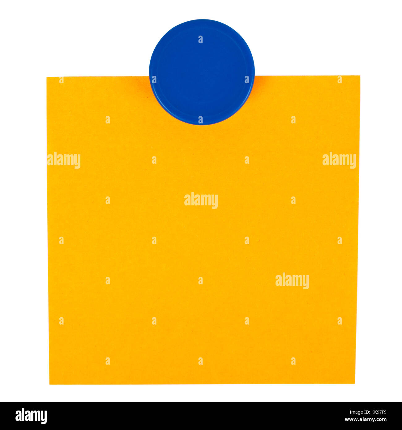 Adhesive note and magnet button on whiteboard Stock Photo - Alamy