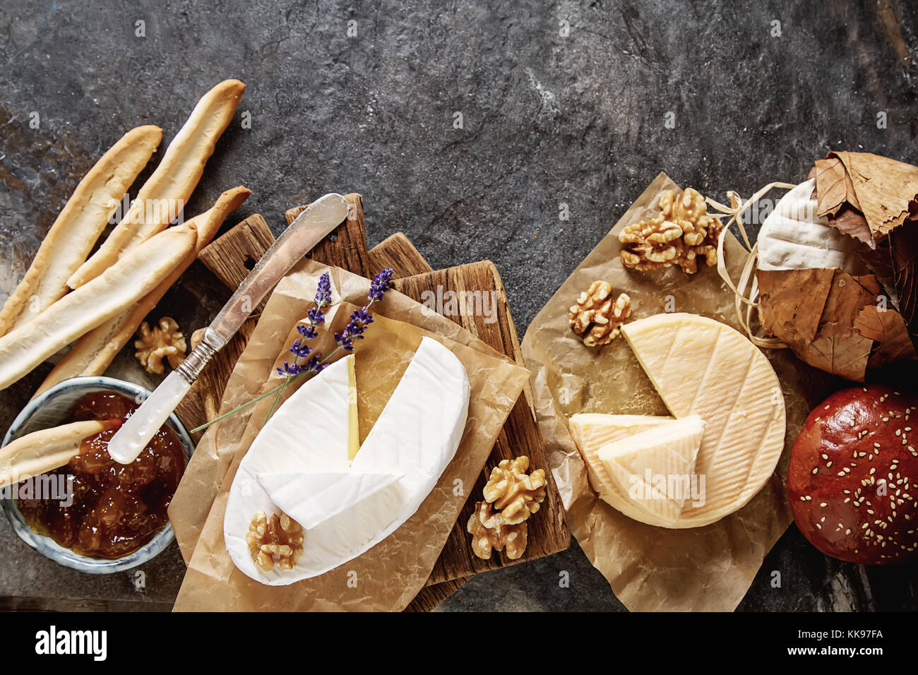 French national food. Cheese with mold. A delicious appetizer for wine ...