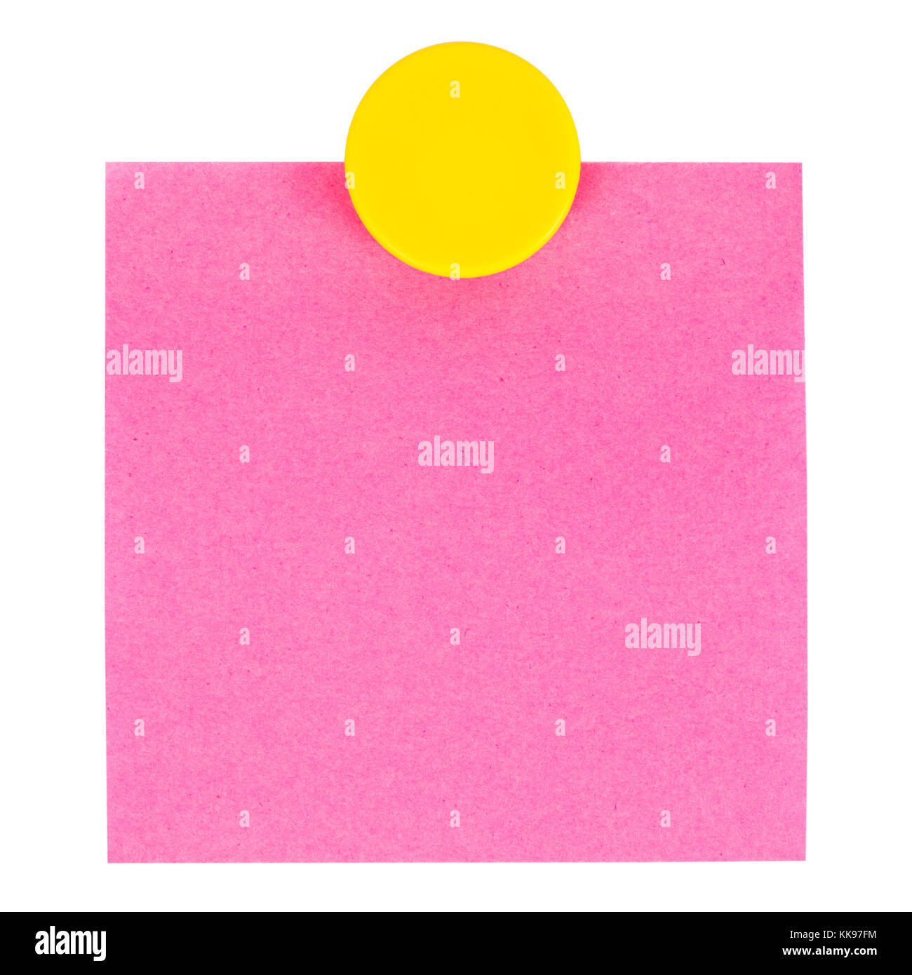 Adhesive note and magnet button on whiteboard Stock Photo - Alamy